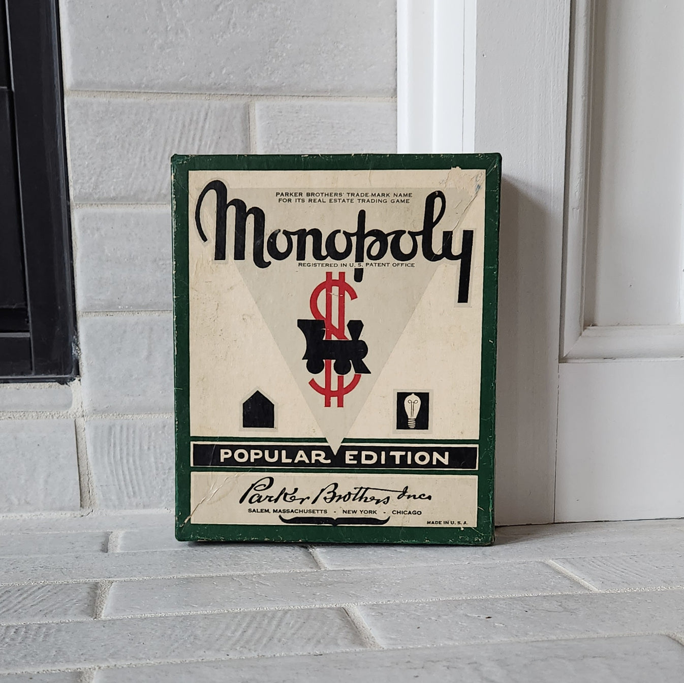 Display and Play 1953 Monopoly Green Mustache Handmade Framed Board Ga ...