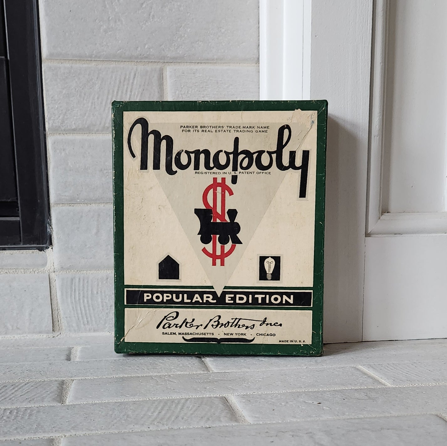 Display and Play 1953 Monopoly Green Mustache Handmade Framed Board Ga ...